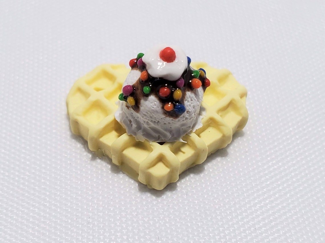 Dessert Waffle Charm Polymer Clay Food Polymer Clay Charm - Etsy