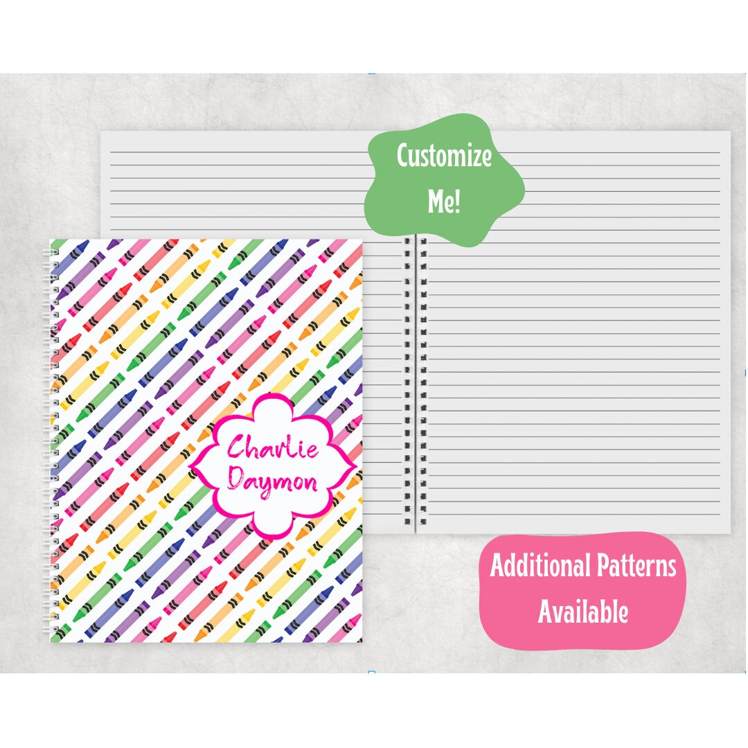 Personalized Spiral Notebook, Custom Lined Notebook, Notebook for Kids ...