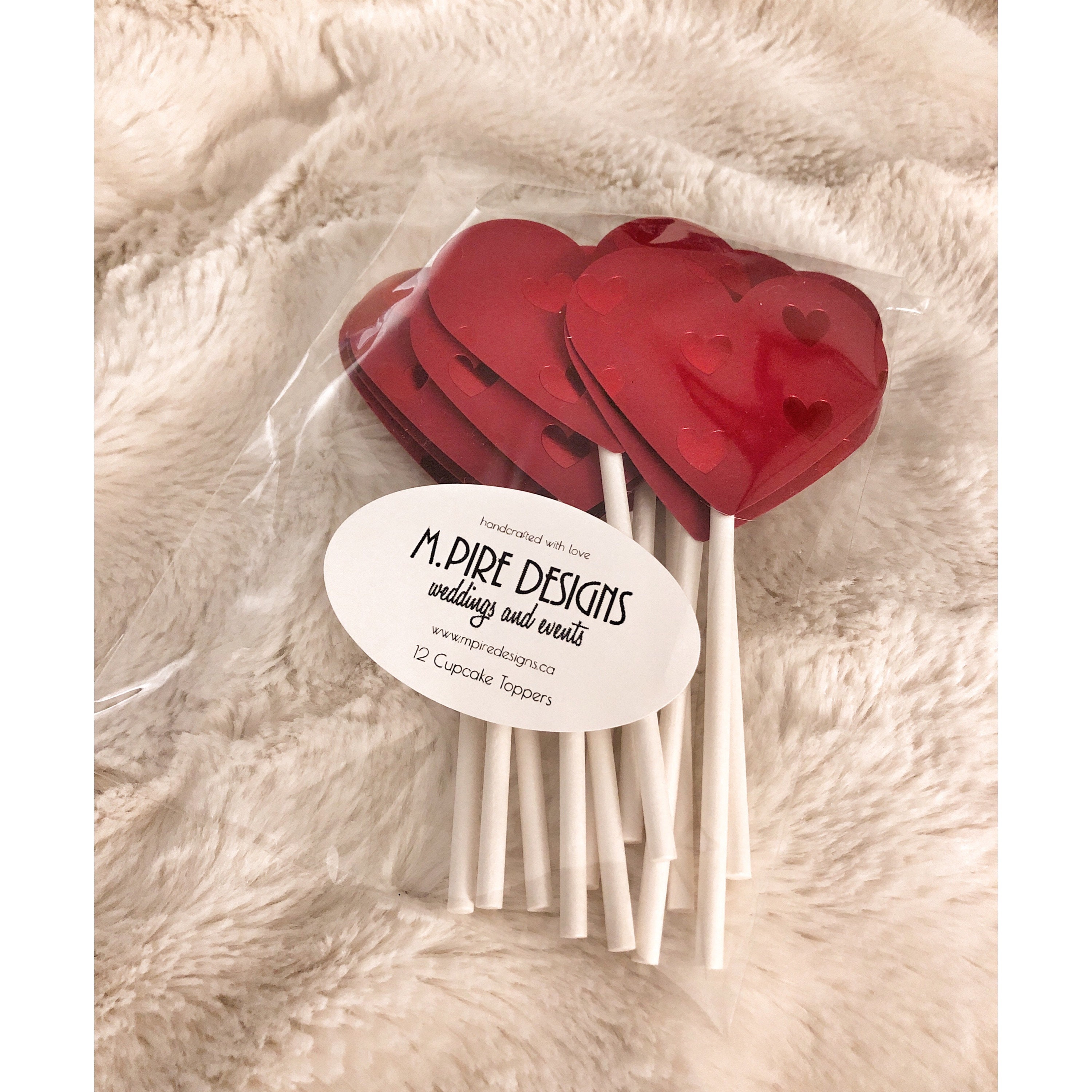 Heart Shaped Cupcake Toppers Red Heart Cupcake Toppers Pink - Etsy