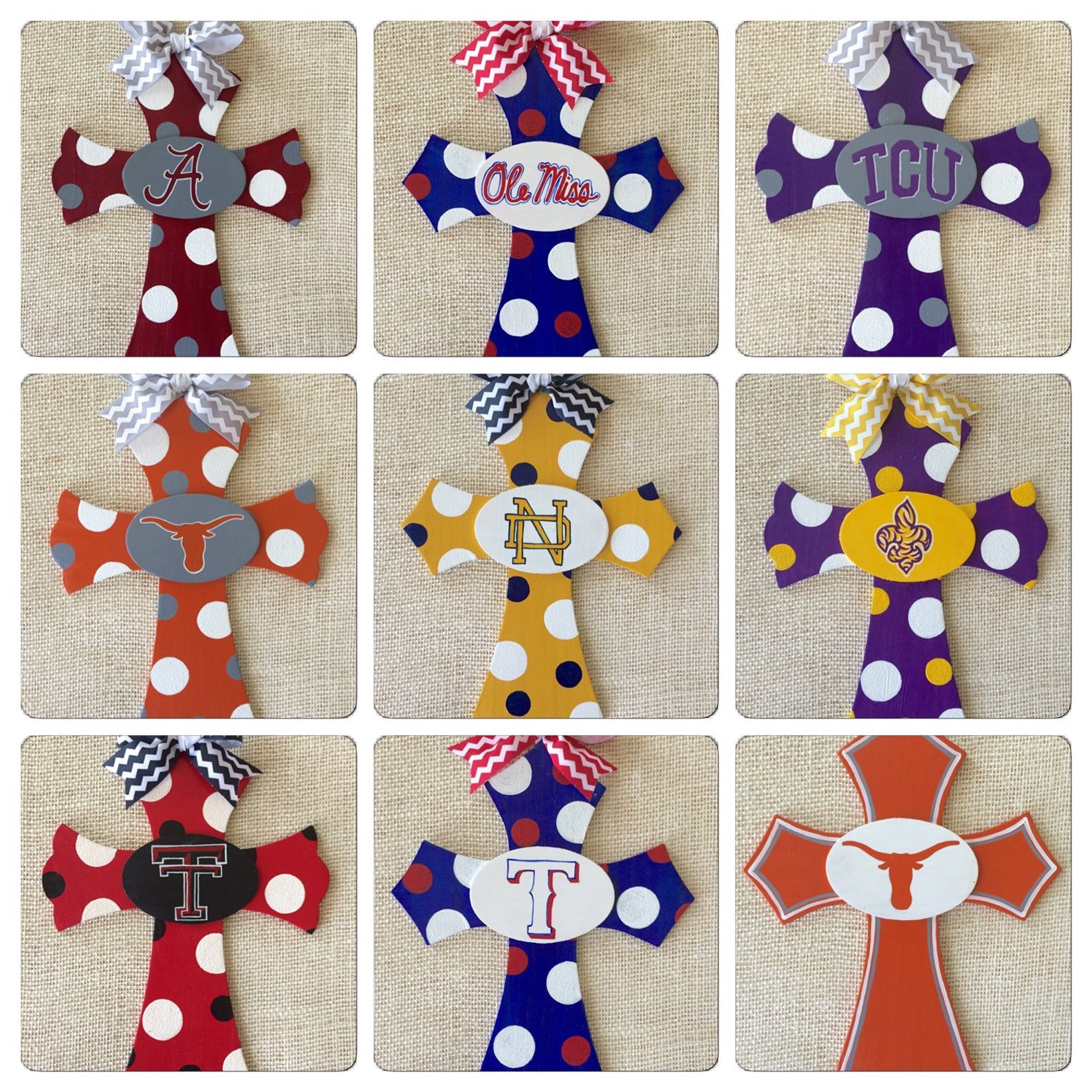 Custom Wooden Cross Team Themed Cross Hand Painted | Etsy
