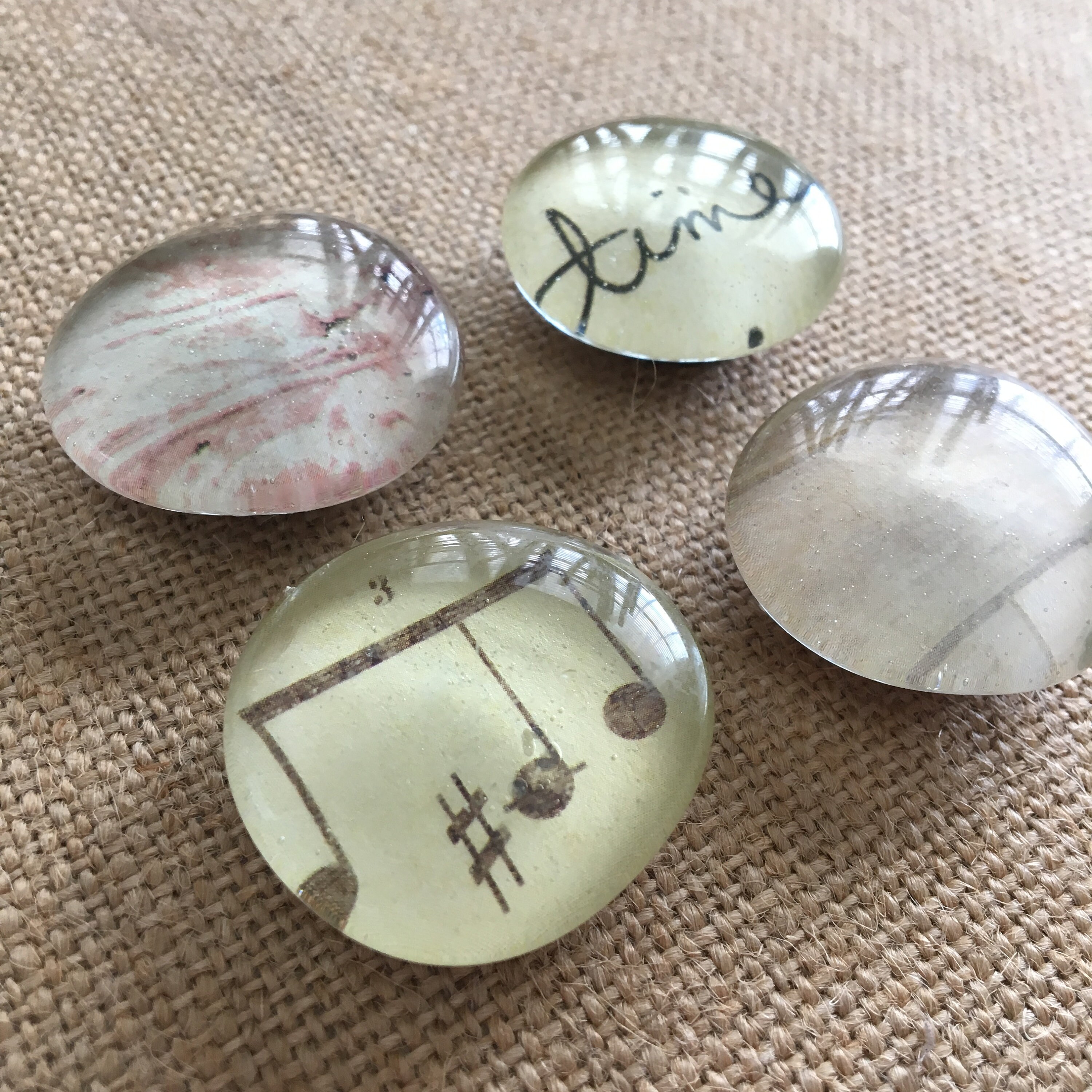 Music magnets glass magnets stone magnets pebble magnets | Etsy