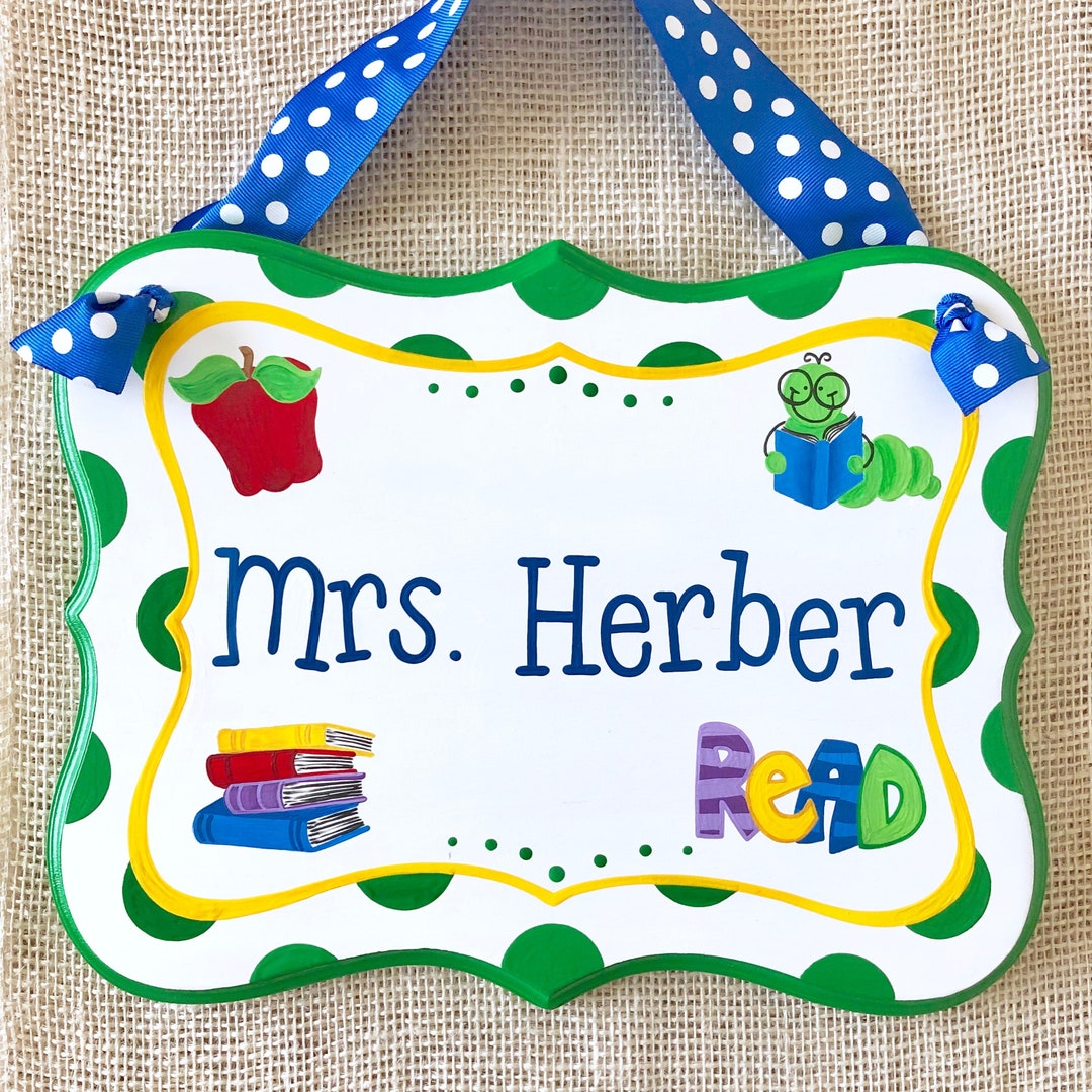 Custom Name Sign Personalized Librarian Sign Name Plaque Door Sign Gift ...