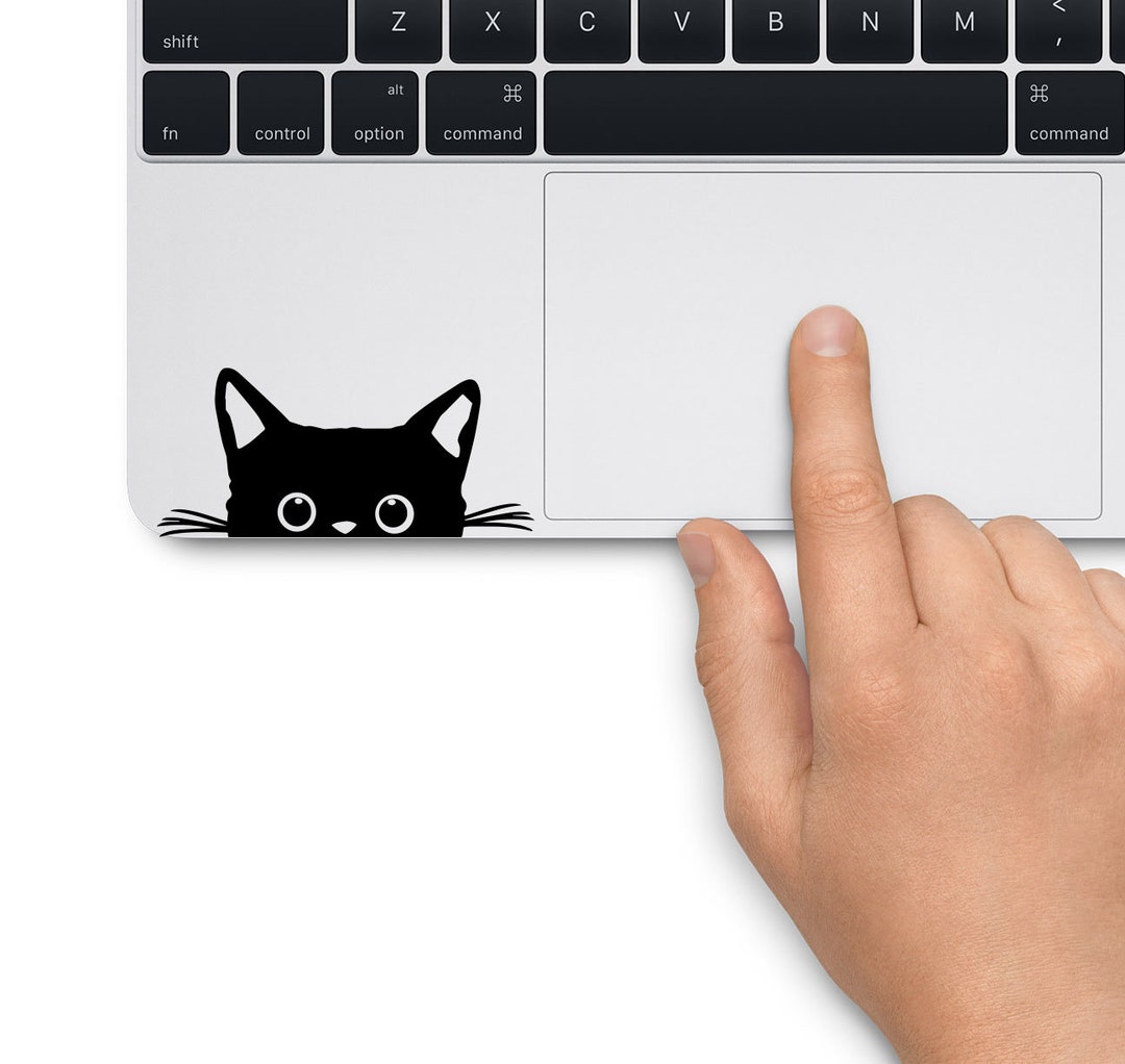Cute Cat Trackpad Stickers Black or White Cat MacBook Apple Cute Cat ...