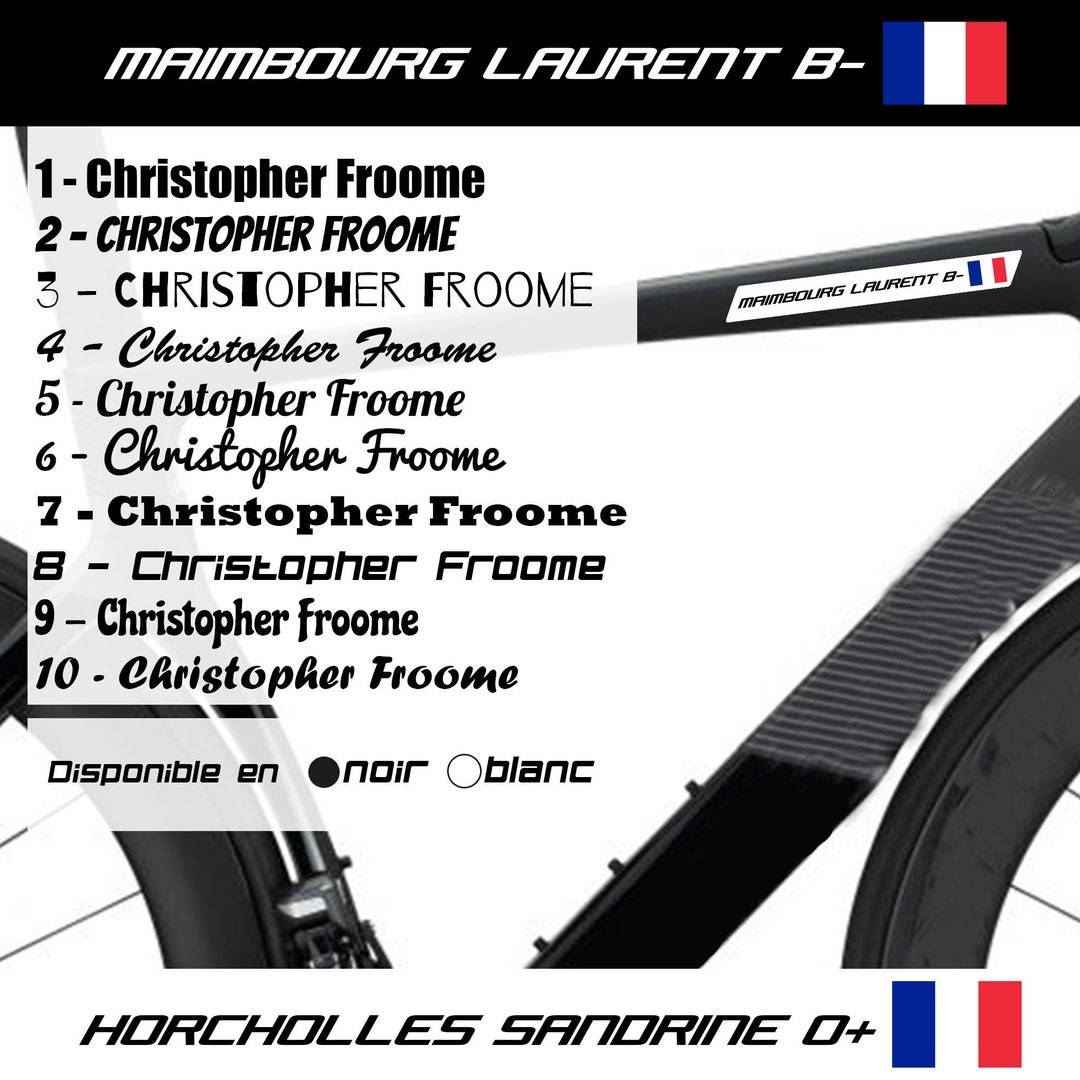 2x Printed Stickers MTB Bicycle Sticker First Name Blood Group ...