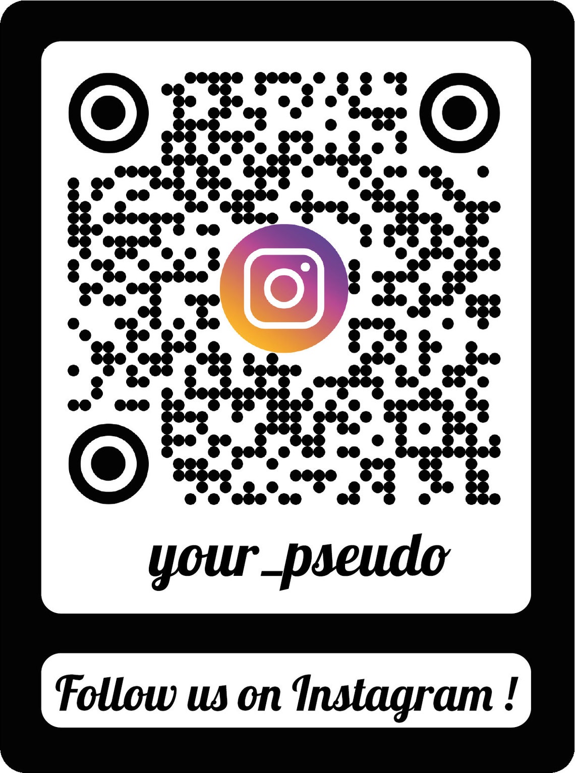 Stickers QR Code Scan Me Instagram Flash Code 29cm X 21cm 100% - Etsy