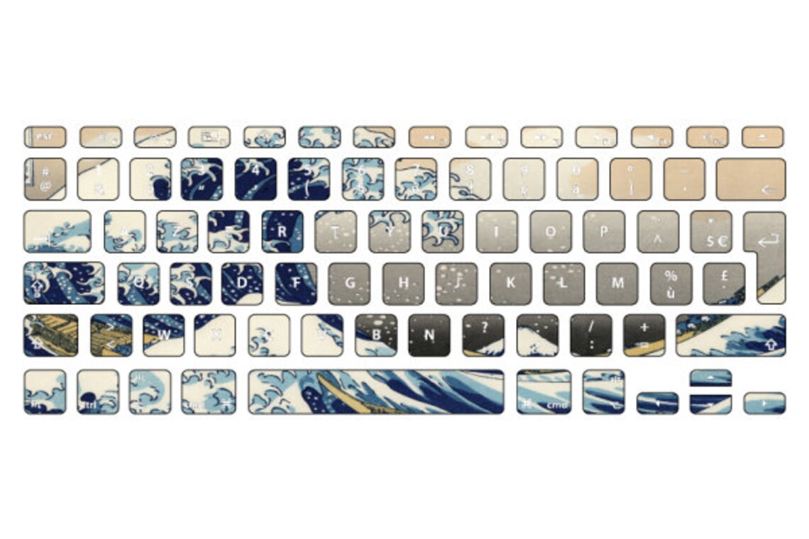 Wave Keyboard for Macbook Stickers | Etsy