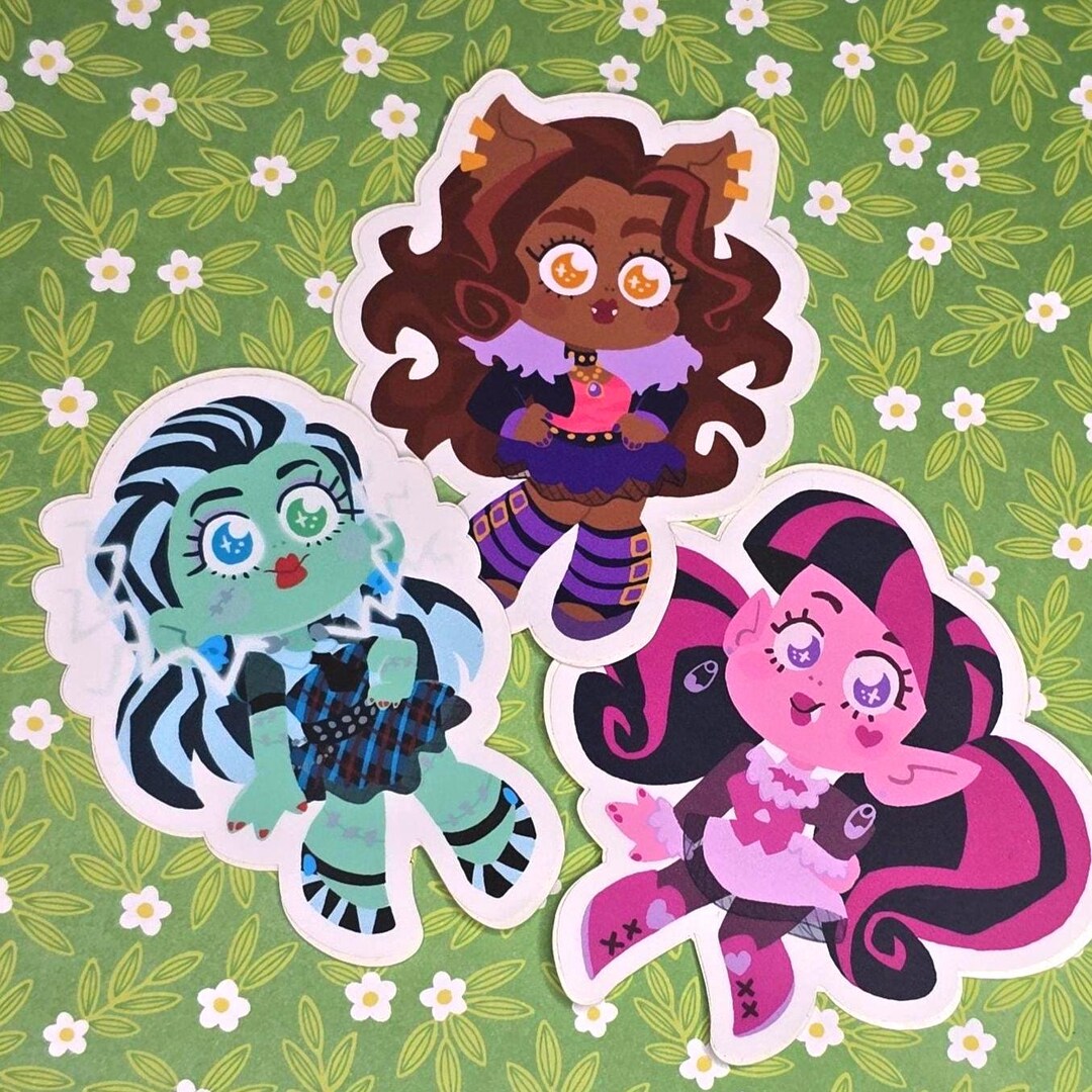 Cute Monster Girl Stickers | Draculaura, Frankie, Clawdeen | Cute ...