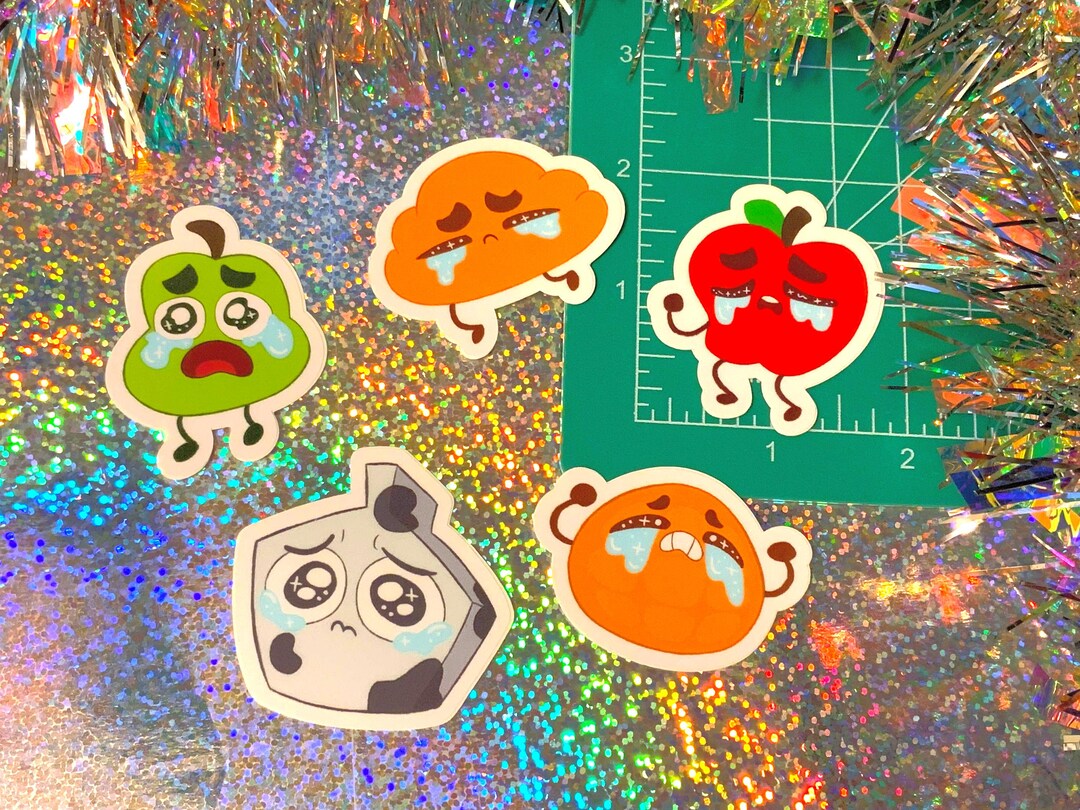 Sad Food Stickers, Crying Breakfast Friends, Cute Food Funny Stickers ...