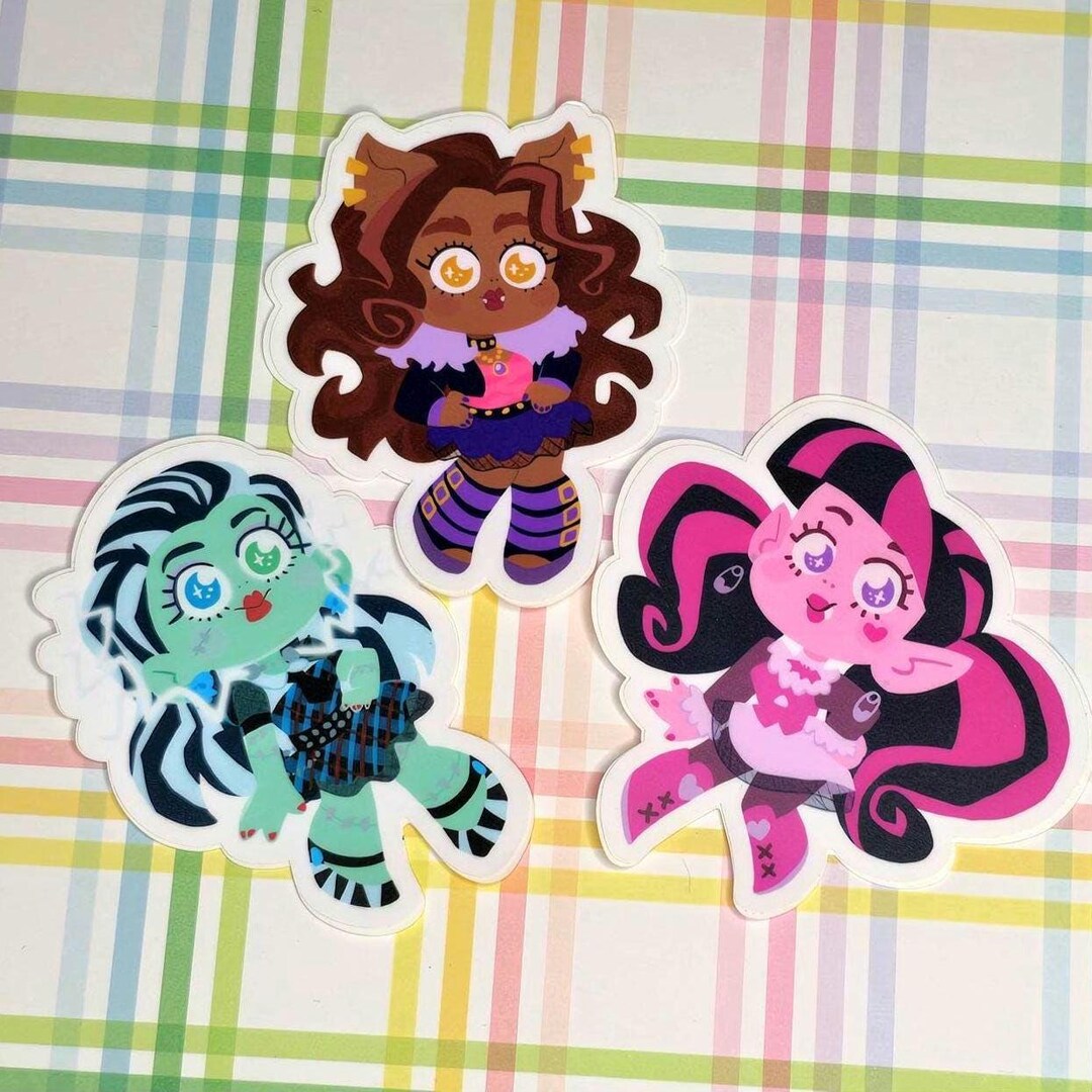 Cute Monster Girls Stickers | Draculaura, Frankie, Clawdeen | Cute ...