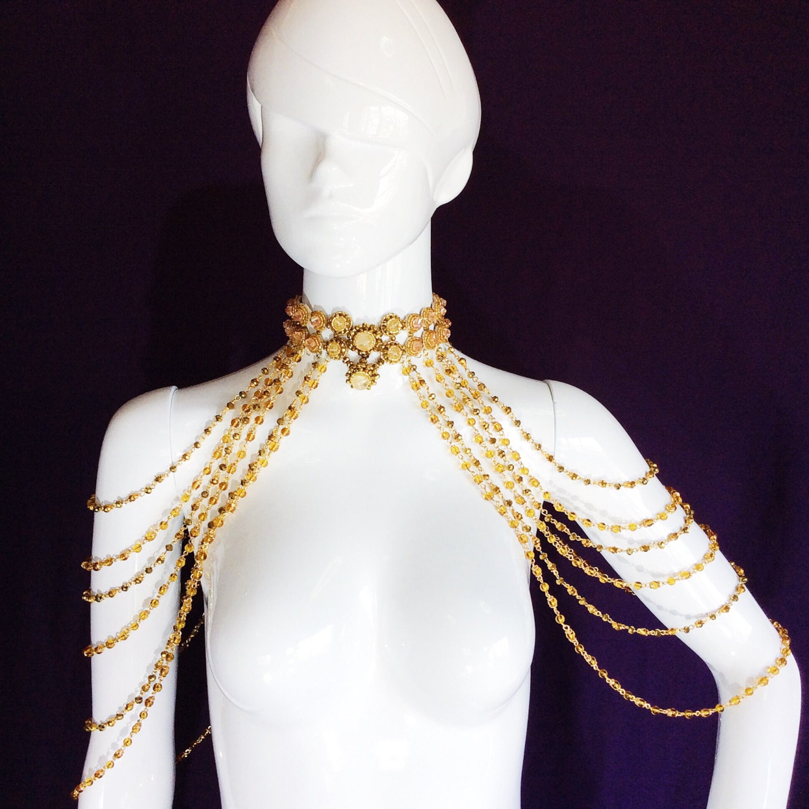 Gold Crystal Layered Shoulder Jewellery Gold Luxury Shoulder - Etsy