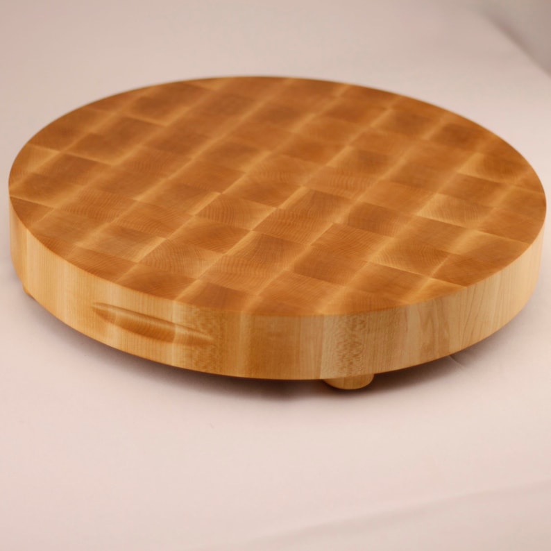 Round Maple Cutting Board End Grain Wood Cutting Board | Etsy