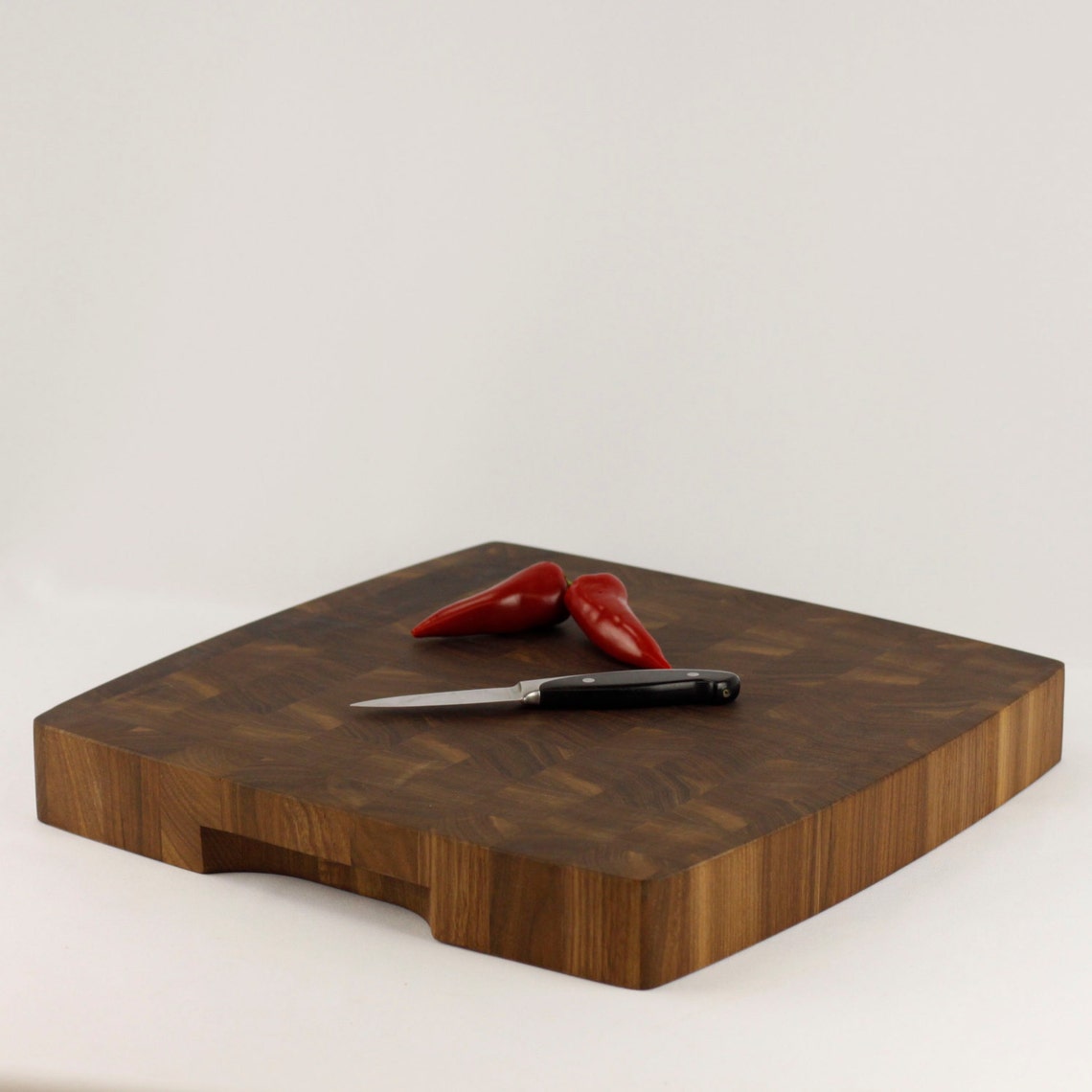 Walnut Chopping Block End Grain Wood Cutting Board Butcher - Etsy