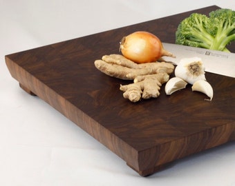 Walnut Chopping Block End Grain Wood Cutting Board Butcher | Etsy