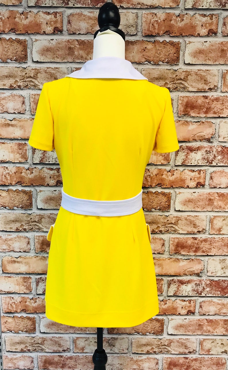 Yellow Mod Dress 1960s vintage inspired short sleeves | Etsy