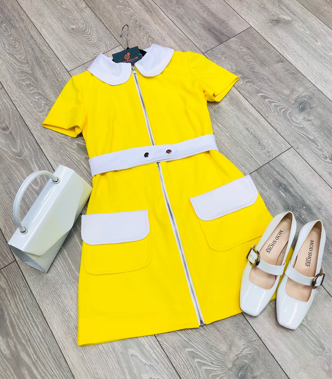 Yellow Mod Dress, 1960s, Vintage Inspired, Short Sleeves - Etsy