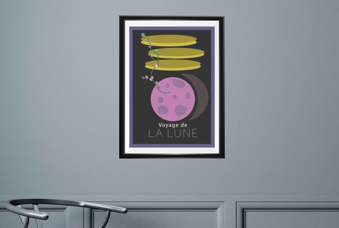 La Luna A4 Downloadable Moon Poster, Graphic Design Poster - Etsy