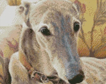 Cross Stitch Chart or Complete Kit Greyhound Dog Kitt - Etsy