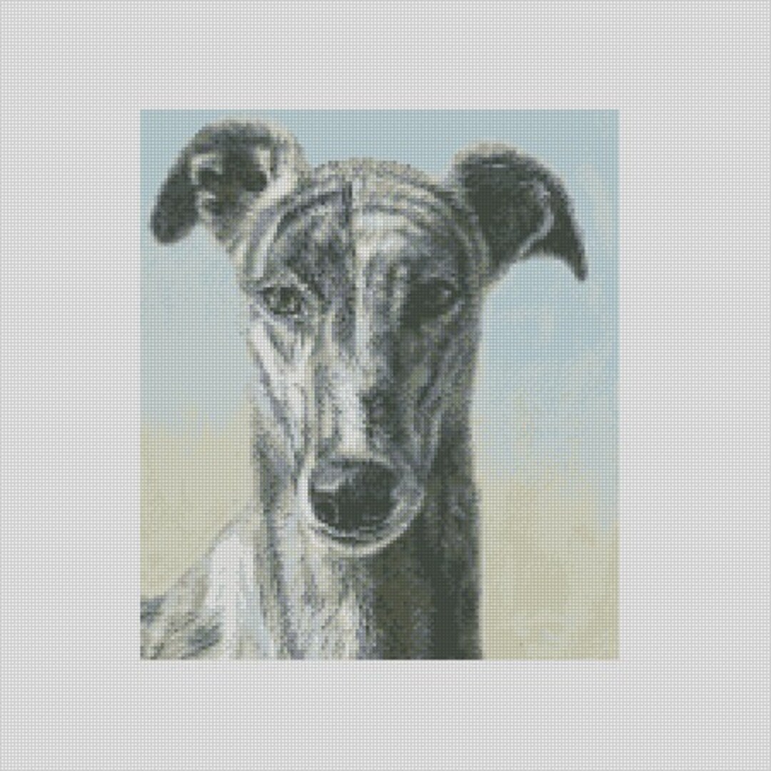Greyhound Dog Challenger Counted Cross Stitch Chart or Complete Kit - Etsy