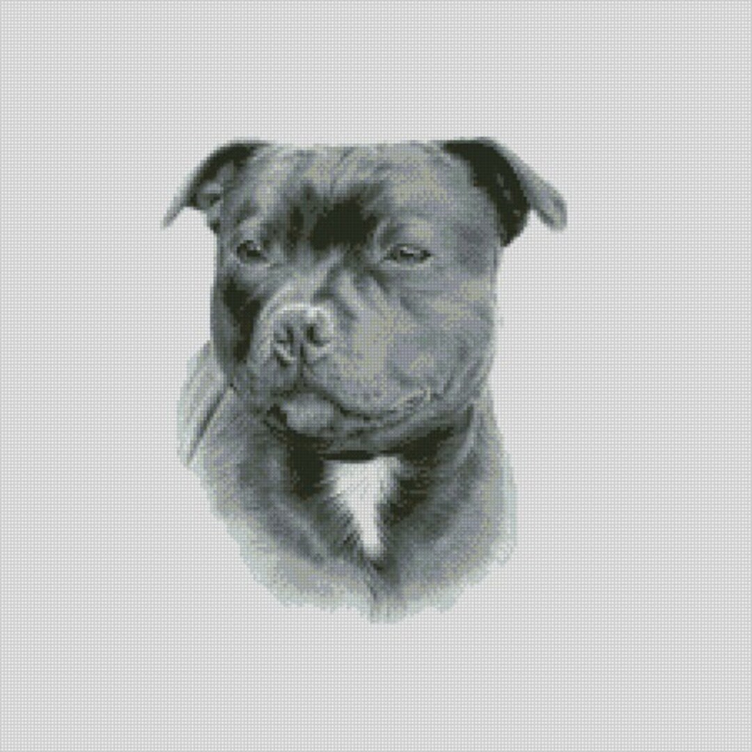 Staffordshire Bull Terrier Dog Counted Cross Stitch Chart or Complete ...