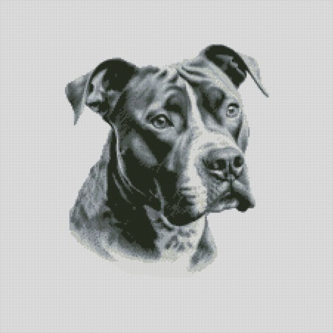 Instant Download PDF Cross Stitch Chart Staffordshire Bull Terrier Dog ...