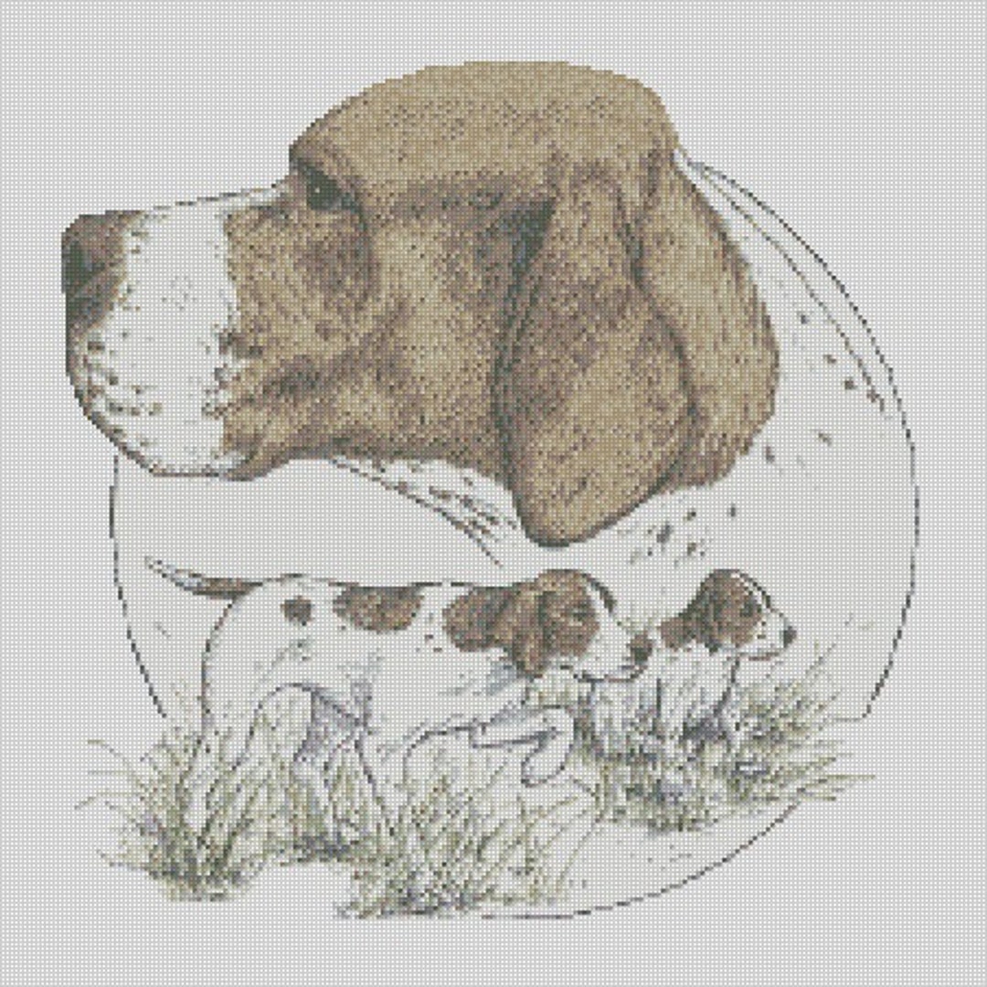 Pointer Dog Trio Counted Cross Stitch Chart or Complete Kit - Etsy