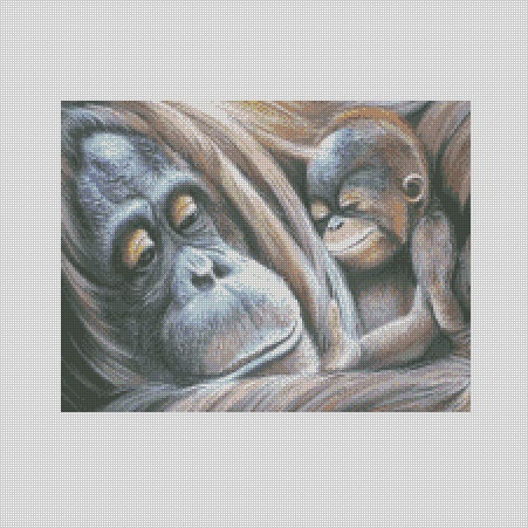 Orangutan Mum and Baby 2 Cross Stitch Chart Instant Download PDF ...