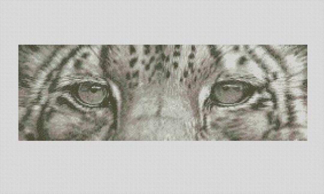 Big Cat Through the Eyes of A Snow Leopard Cross Stitch Chart Instant ...