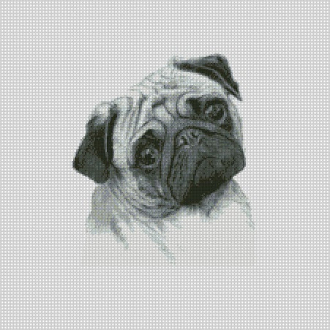 Pug Dog Counted Cross Stitch Chart or Complete Kit - Etsy