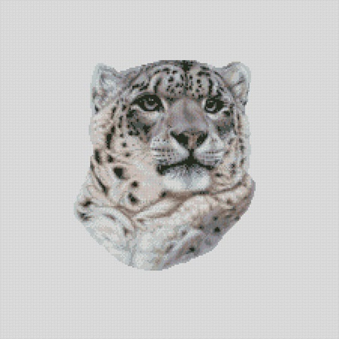 Big Cat Snow Leopard Manchu Cross Stitch Chart Instant Download PDF ...