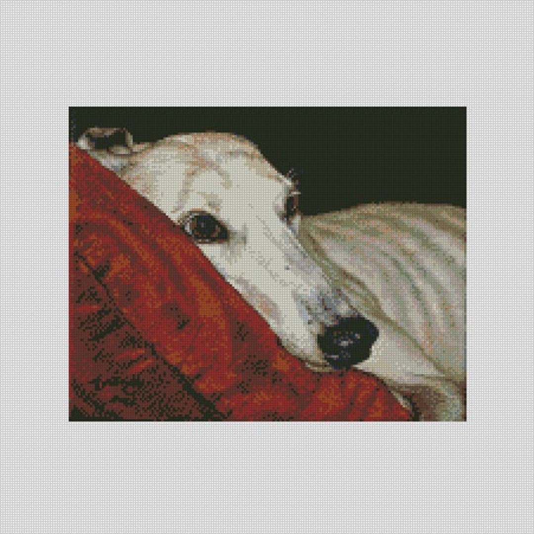 Instant Download PDF Cross Stitch Chart Greyhound Dog Home at Last - Etsy