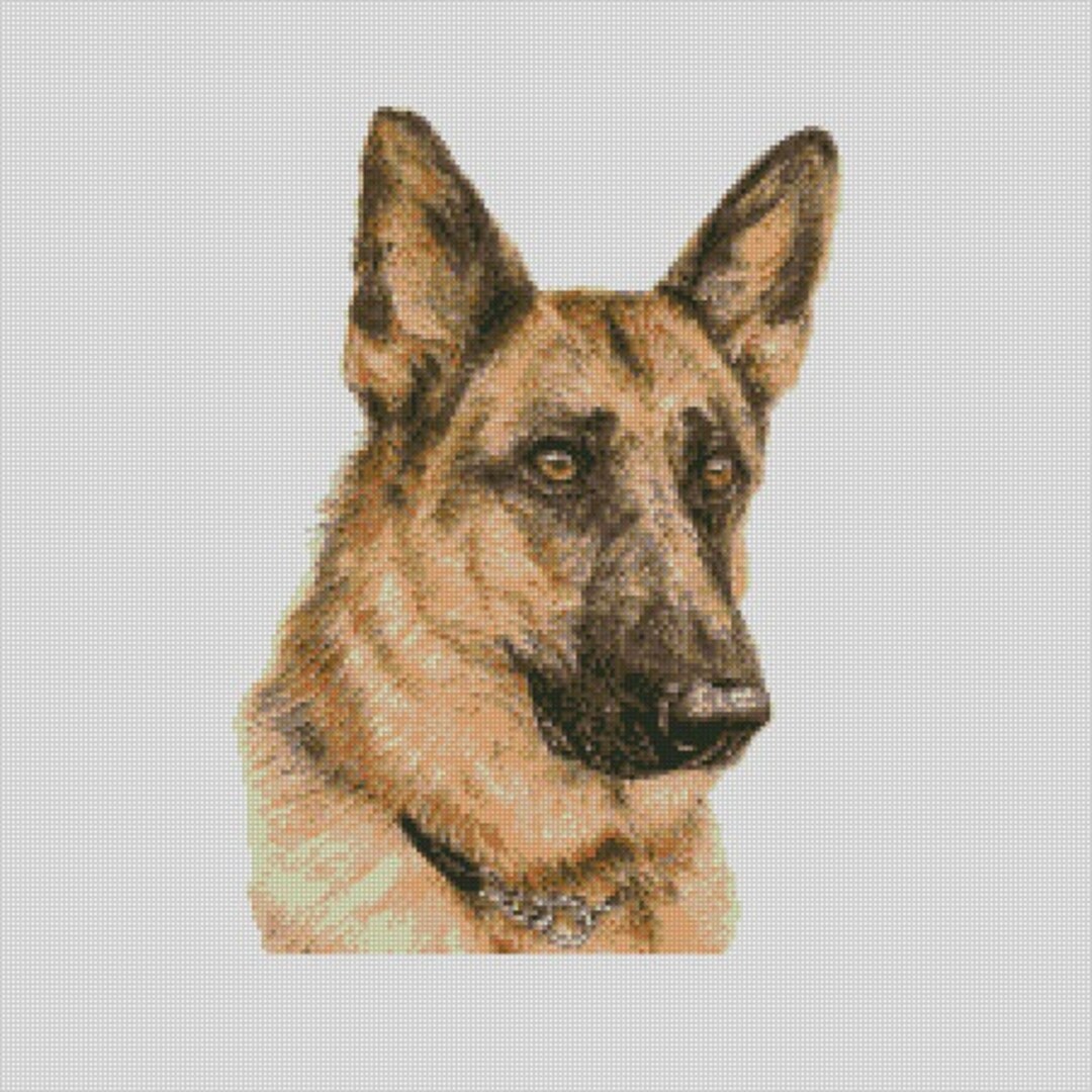 German Shepherd Dog Counted Cross Stitch Chart or Complete Kit - Etsy