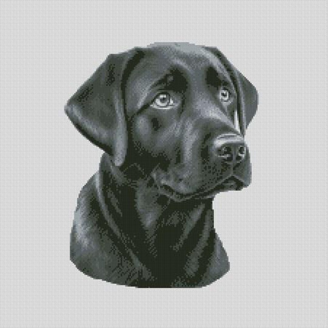 Black Labrador Dog 1 Cross Stitch Chart Instant Download PDF Pattern ...