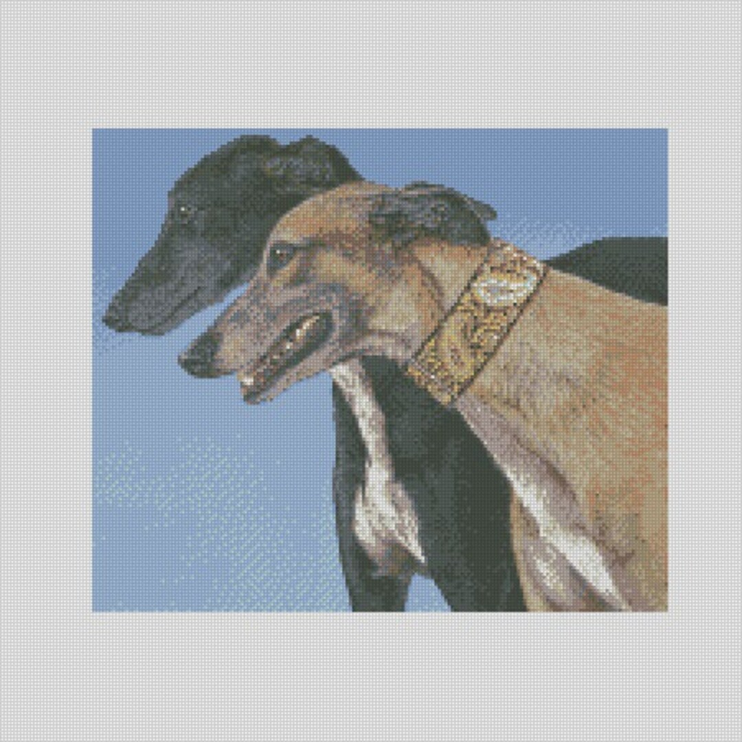Greyhound Dogs Dynamic Duo Cross Stitch Chart Instant Download PDF ...