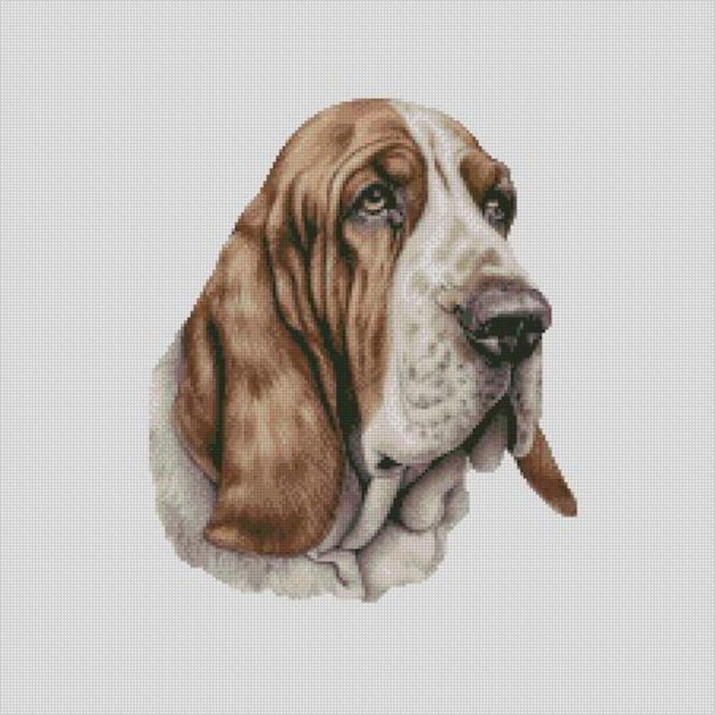 Basset Hound Dog 1 Cross Stitch Chart Instant Download PDF Pattern ...