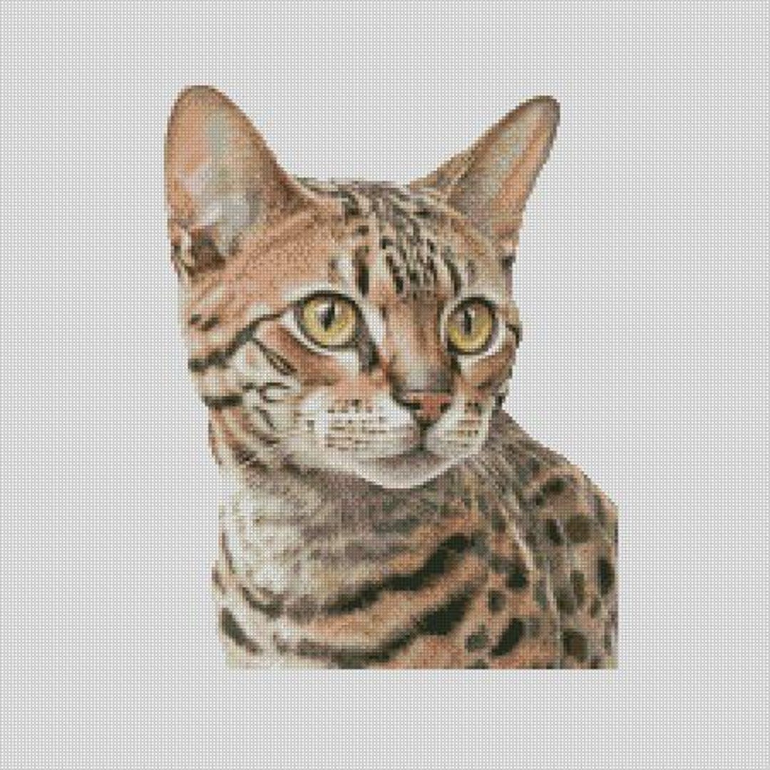 Bengal Cat 1 Cross Stitch Chart Instant Download PDF Pattern Keeper ...