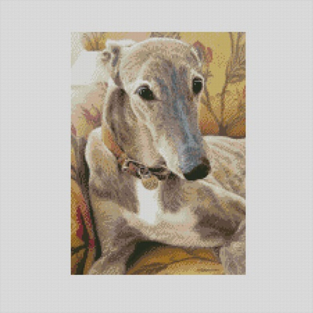 Instant Download PDF Cross Stitch Chart Greyhound Dog Esmay - Etsy