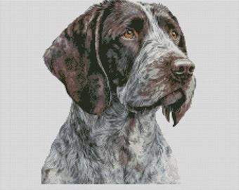 German Wirehaired Pointer Dog Counted Cross Stitch Pattern - Etsy