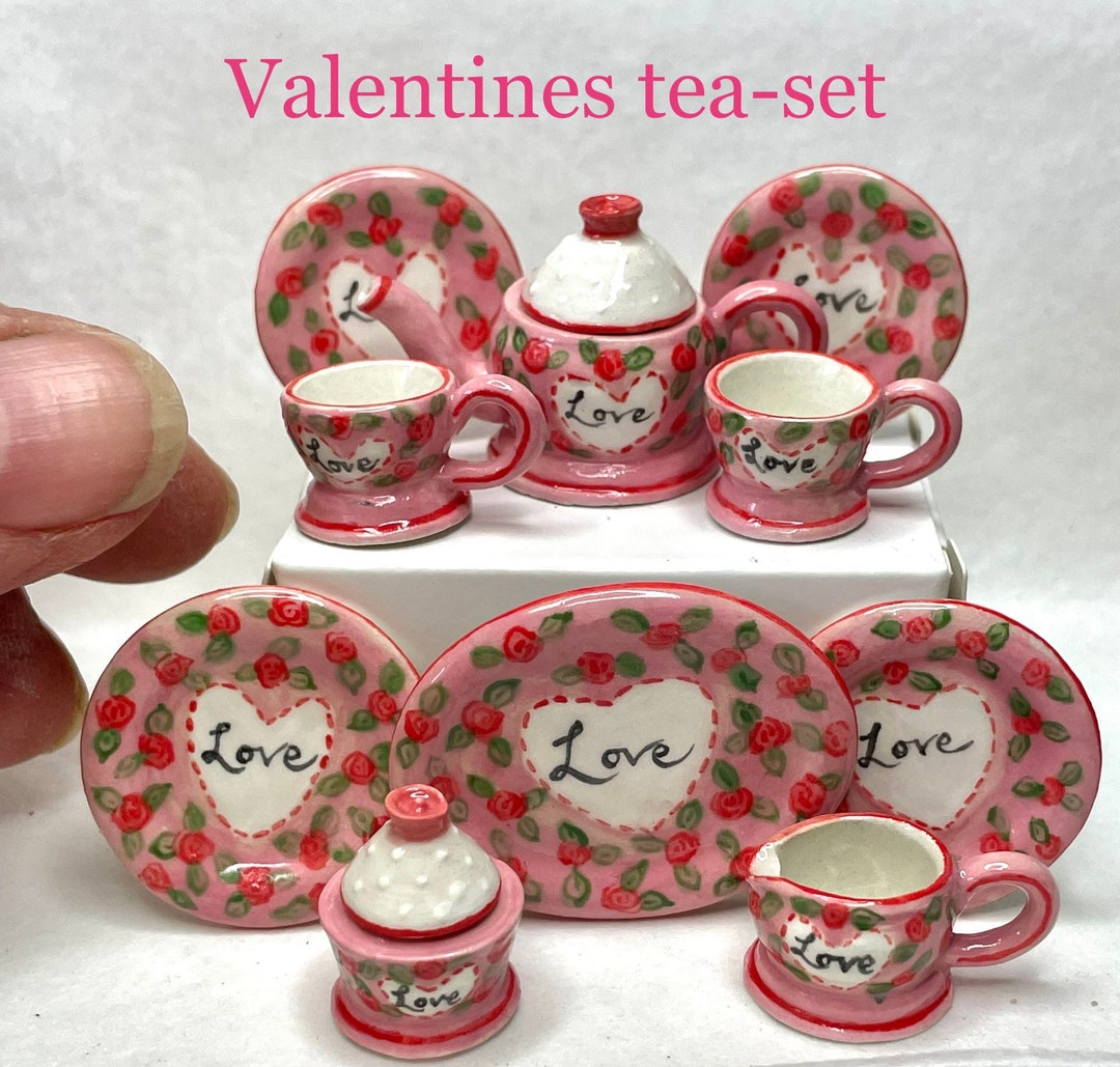 Valentine Tea-set (1/12th Scale) - Etsy