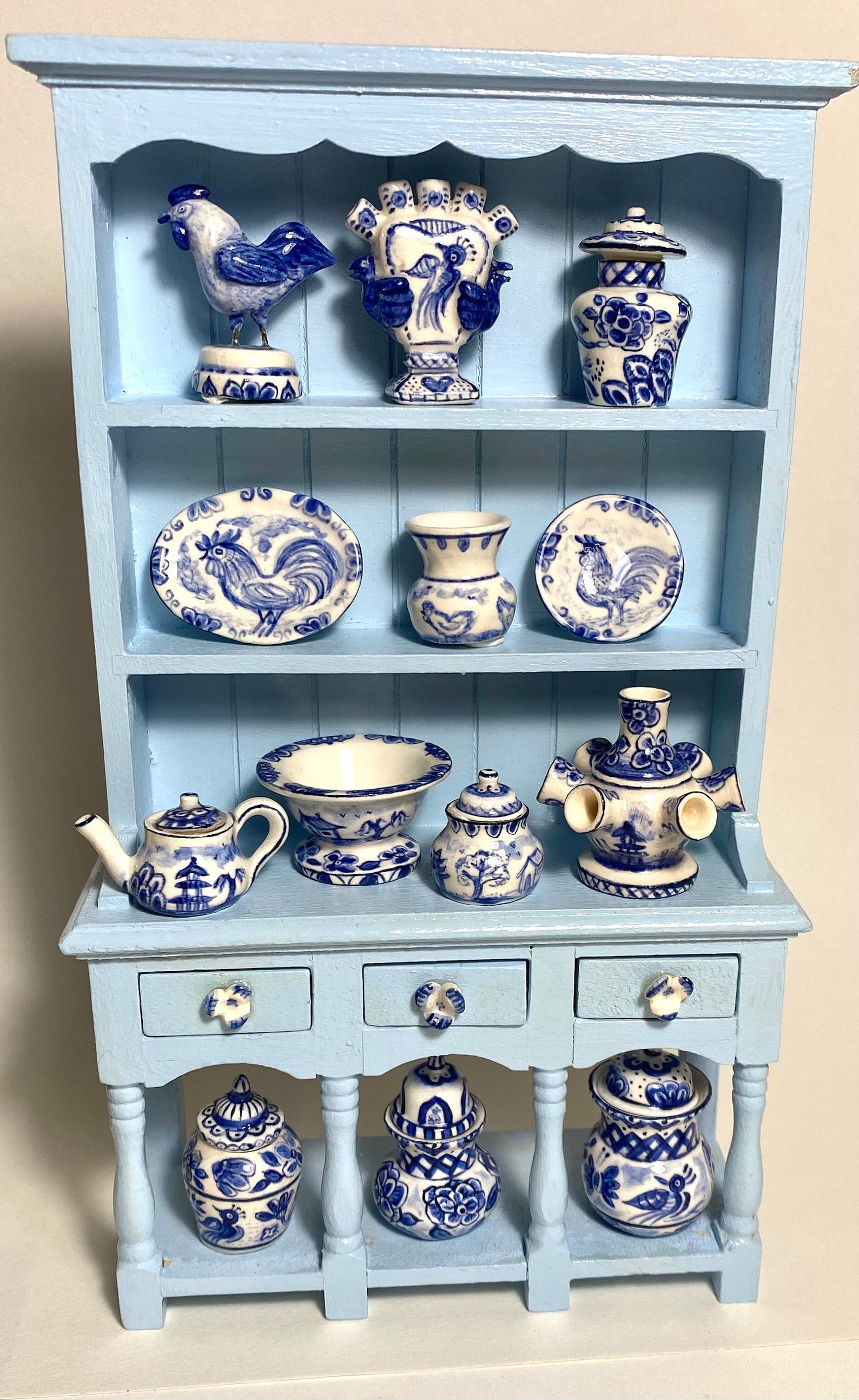 Blue & White Miniatures - Etsy