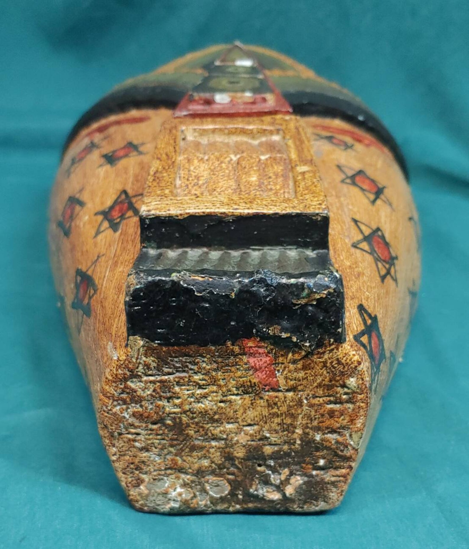 Old Vintage Handmade Hand Painted Wooden Tribal Native African Mask ...