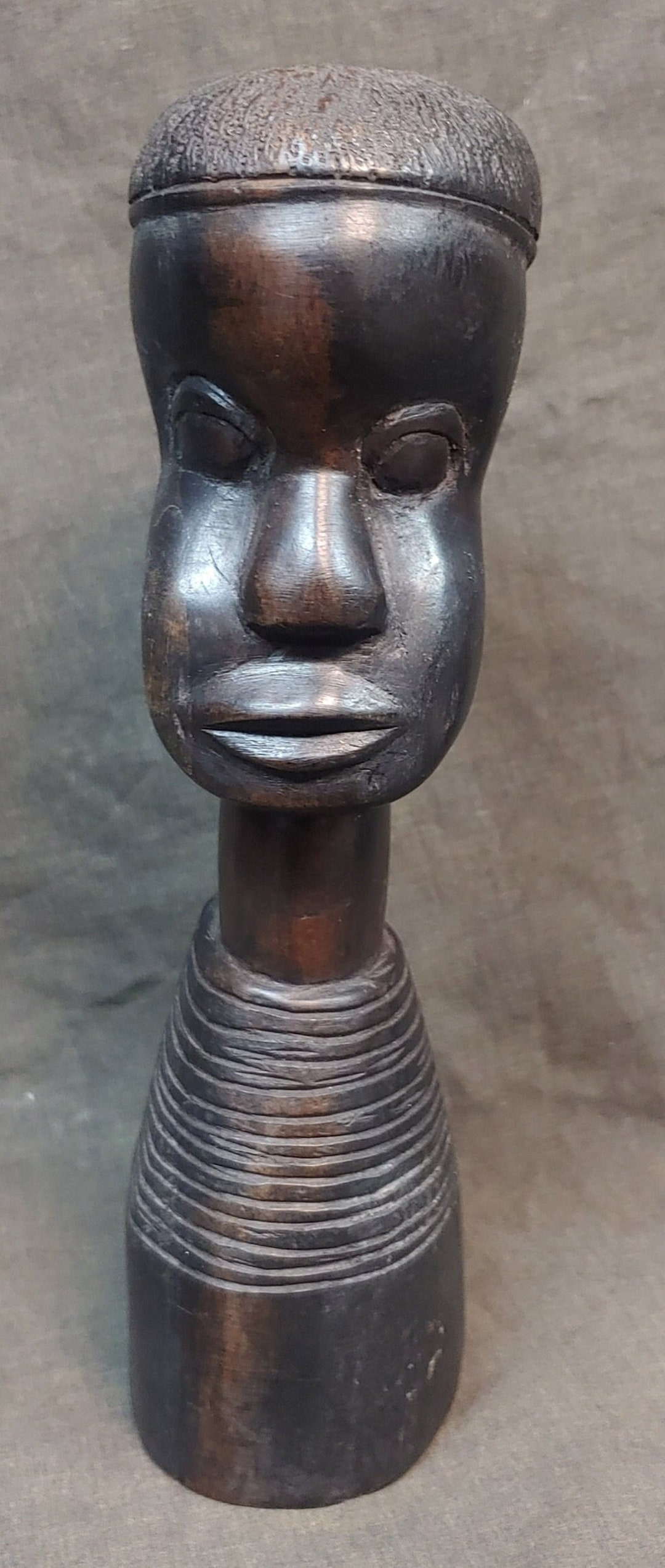 Vintage Hand Carved Wood Statue East African Tribal Art Bust - Etsy