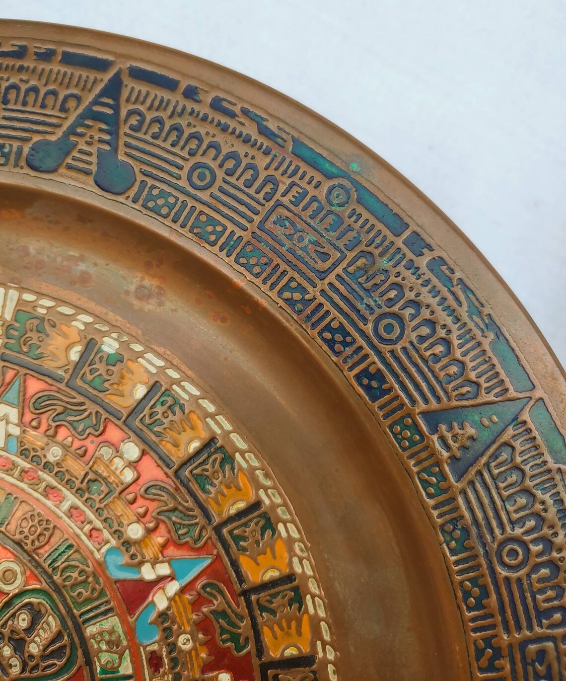 Old Vintage Copper Tray Mayan Calander Mexico - Etsy