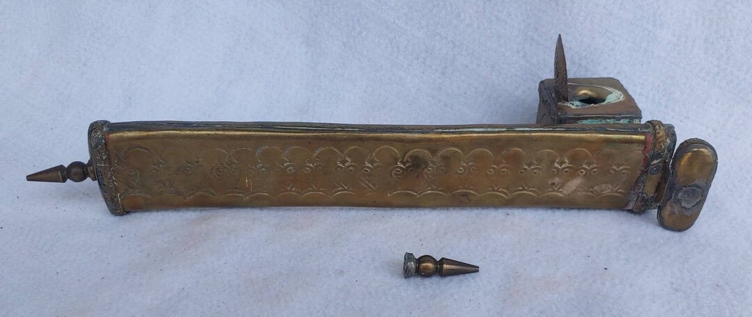 Old Vintage Handmade Brass Middle Eastern Egyptian Portable Travel Ink ...