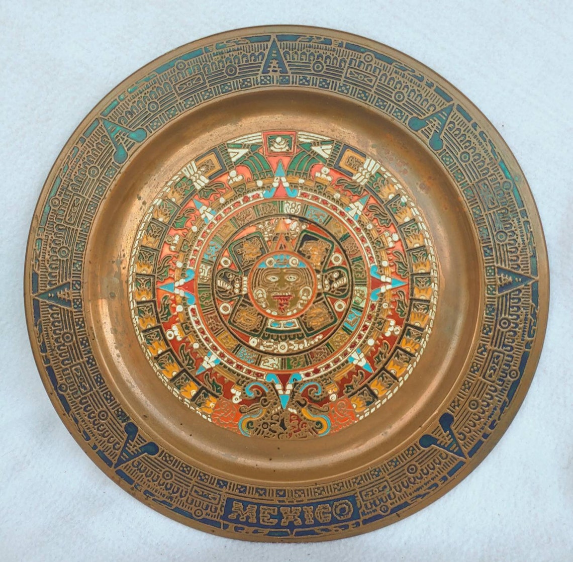 Old Vintage Copper Tray Mayan Calander Mexico - Etsy