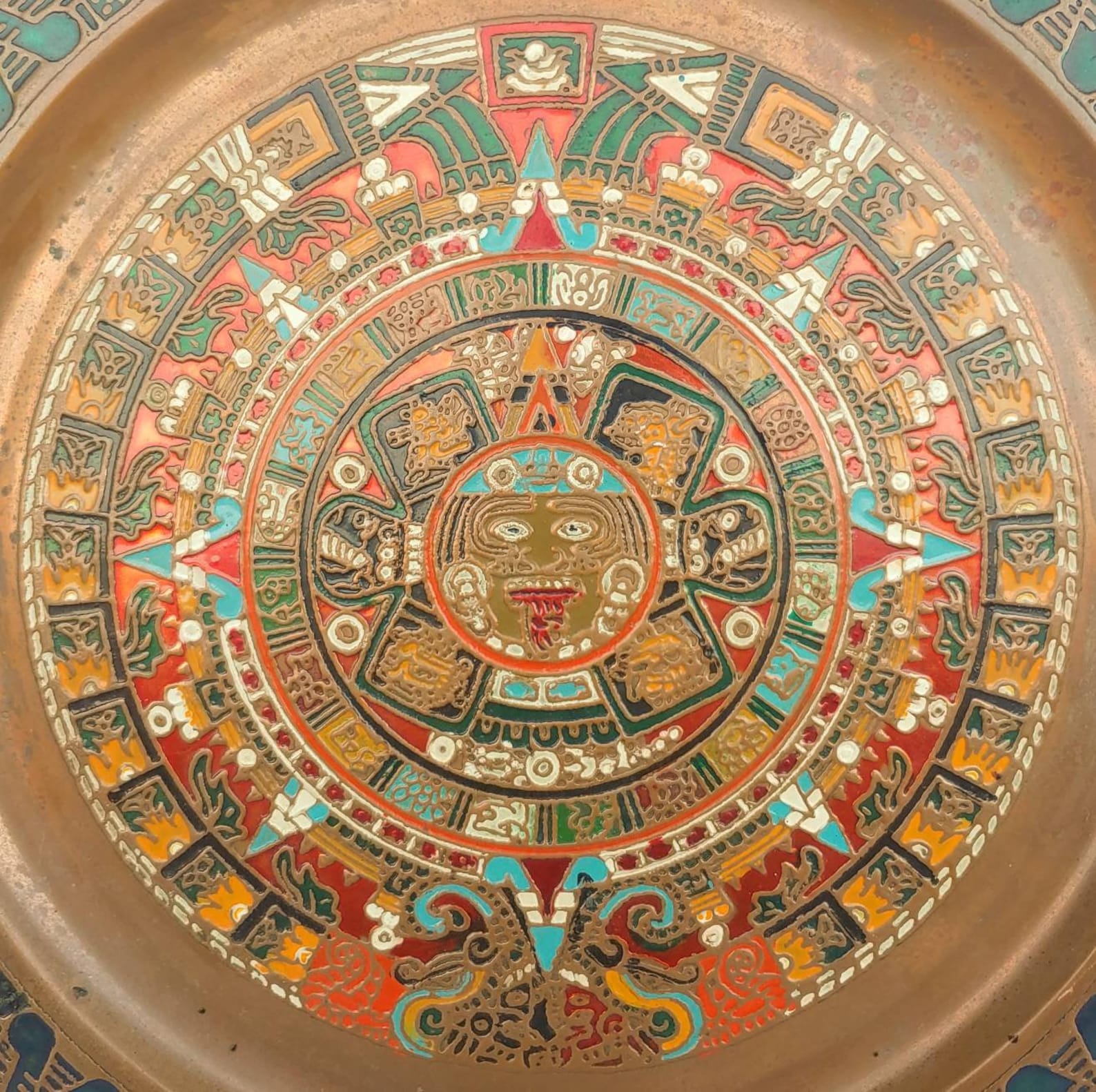 Old Vintage Copper Tray Mayan Calander Mexico - Etsy