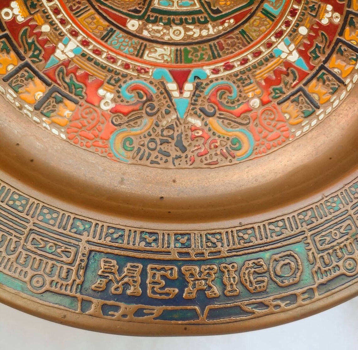 Old Vintage Copper Tray Mayan Calander Mexico - Etsy