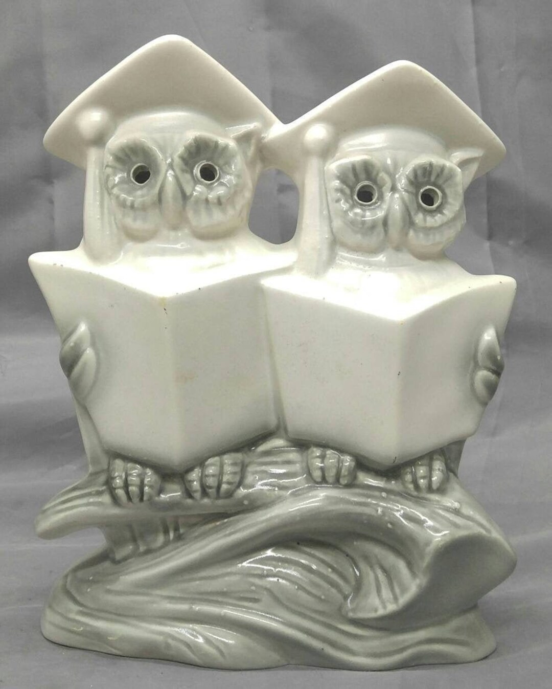 Old Vintage Mid Century Ceramic TV Lamp Owls Wise Owl Graduation MCM ...