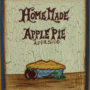 Hand Painted Artist Signed Wood Panel Cabinet Door Country Kitchen ...