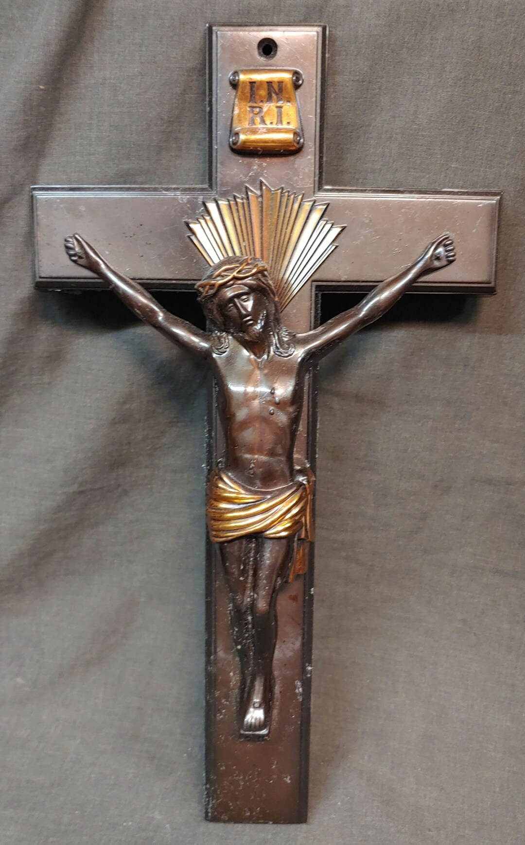 Vintage Magnetic Metal Funeral Casket Cross Crucifix Parson's 14 ...