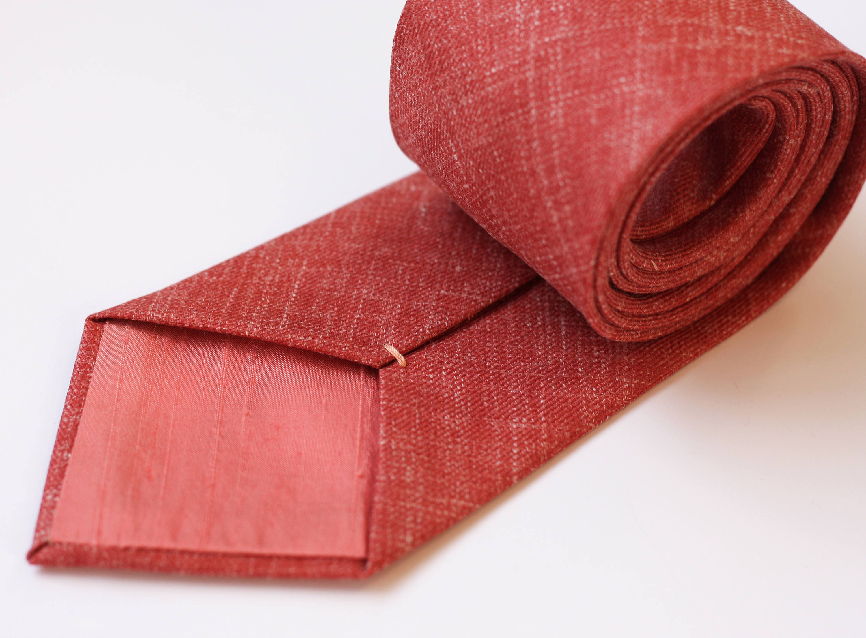Muted Red Neck Tie Coral Tie Dusty Red Tie Textured | Etsy Canada